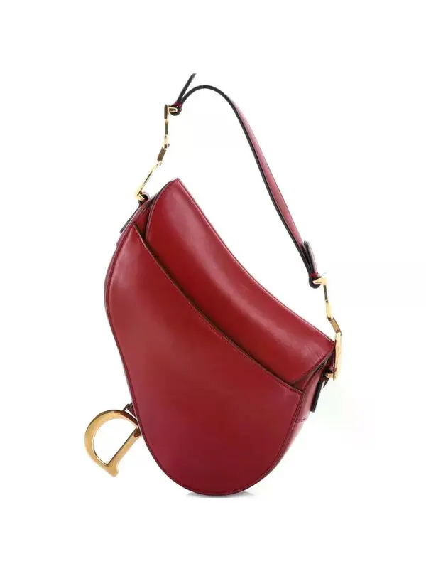 Dior Saddle Handbag Leather Mini Shoulder Bag - Red