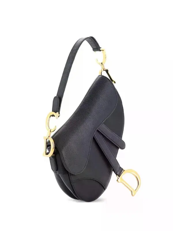 Dior Saddle Handbag Leather Mini Shoulder Bag - Black