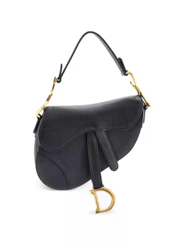 Dior Saddle Handbag Leather Mini Shoulder Bag - Black