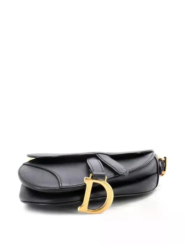 Dior Saddle Handbag Leather Mini Shoulder Bag - Black