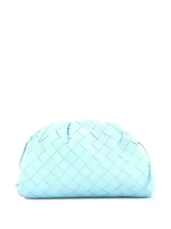 Bottega Veneta The Pouch Intrecciato Nappa Mini Crossbody Bag - Blue