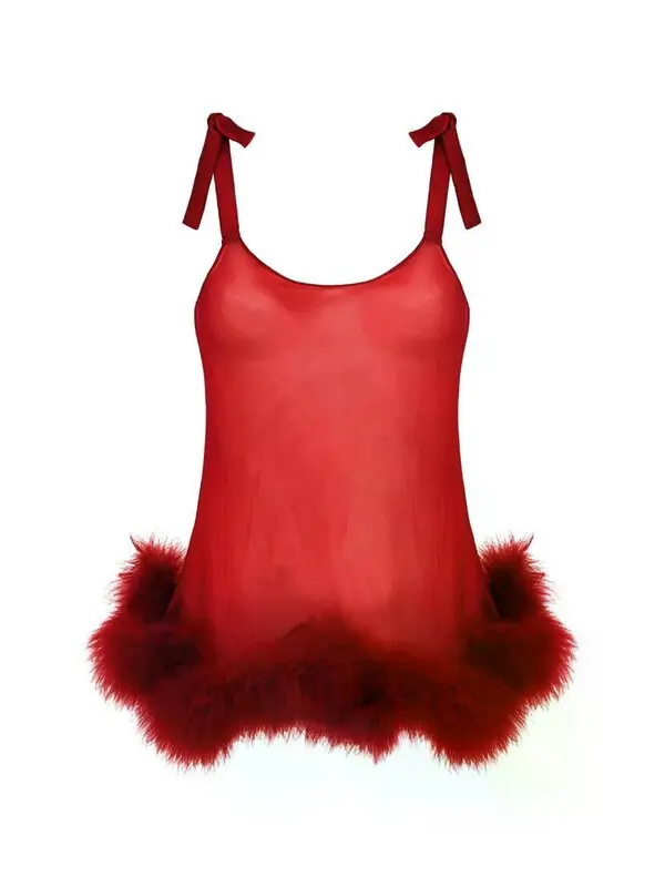GILDA & PEARL Bow Trim Babydoll - Red