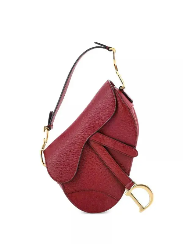 Dior Saddle Handbag Leather Mini Shoulder Bag - Red