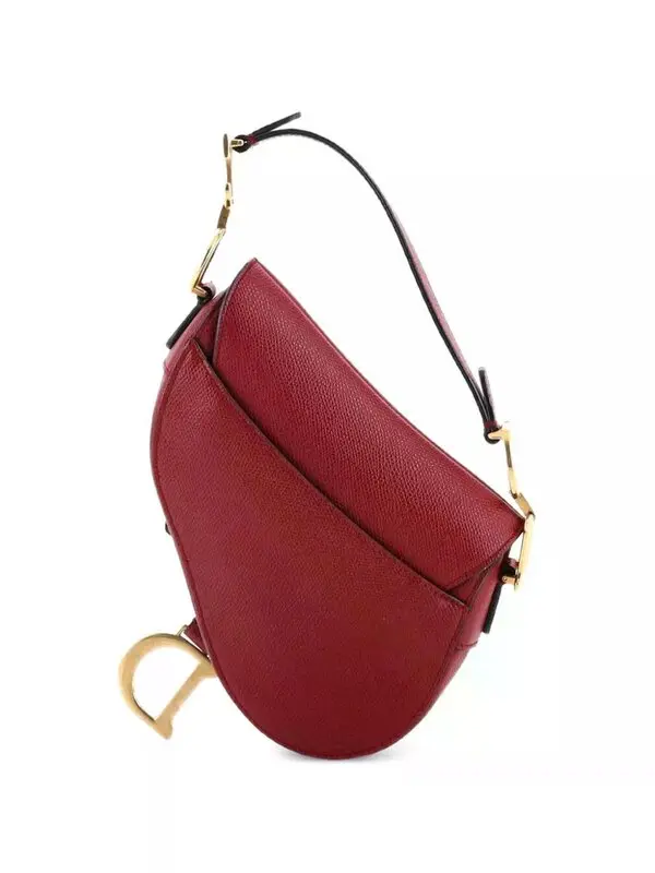 Dior Saddle Handbag Leather Mini Shoulder Bag - Red