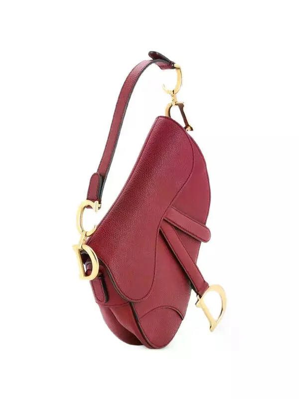 Dior Saddle Handbag Leather Mini Shoulder Bag - Red