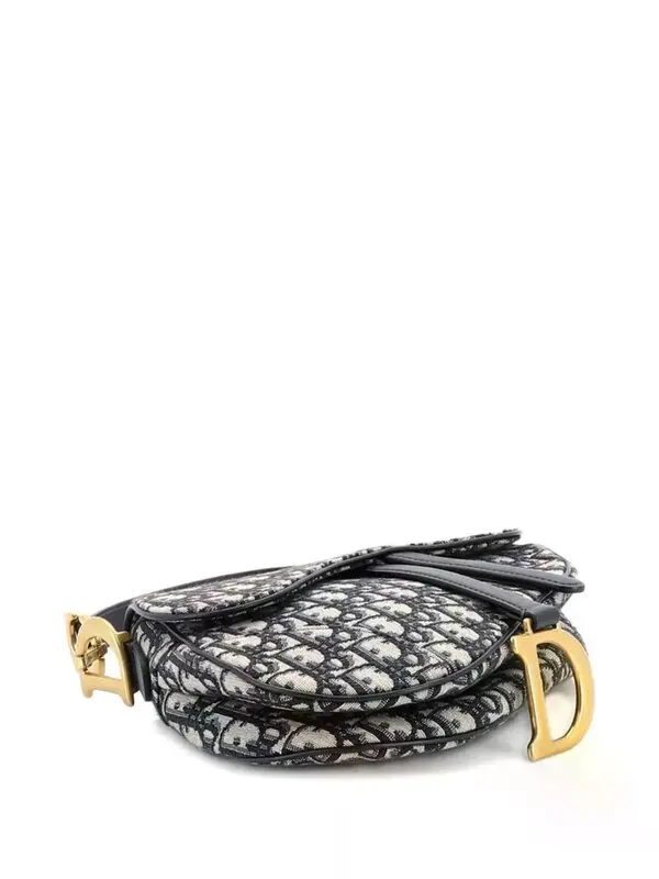 Dior Saddle Oblique Canvas Medium Shoulder Bag - Blue