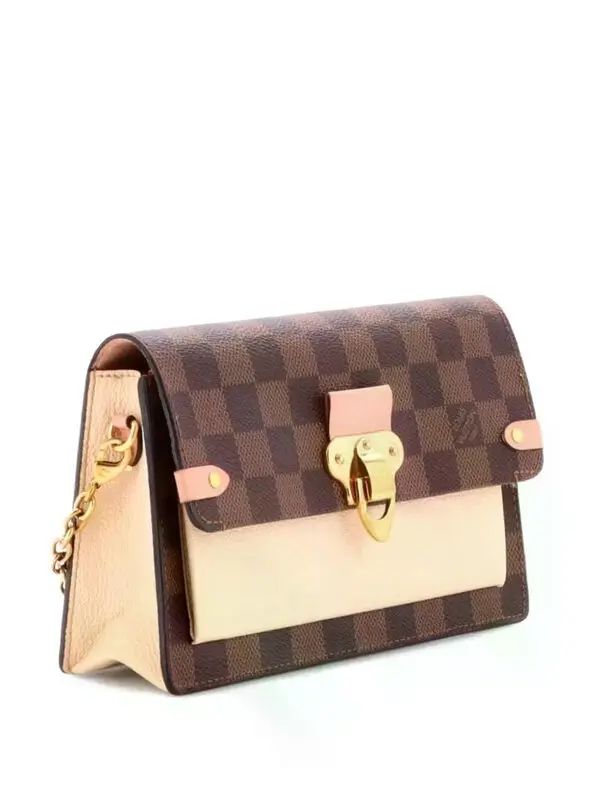 LOUIS VUITTON Vavin Chain Wallet Nm Damier With Leather Crossbody Bag - Brown
