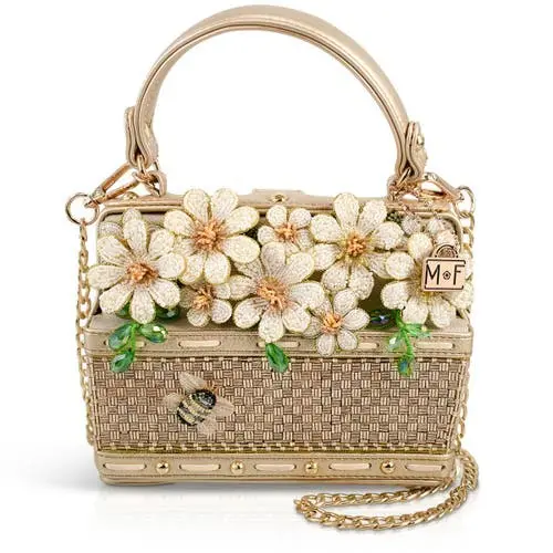 MARY FRANCES ACCESSORIES Basket Of Sunshine Top Handle Handbag