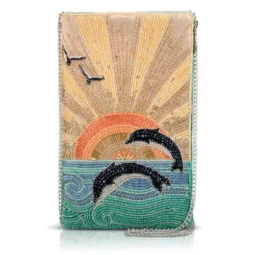MARY FRANCES ACCESSORIES Flip For Joy Crossbody Phone Bag - Blue