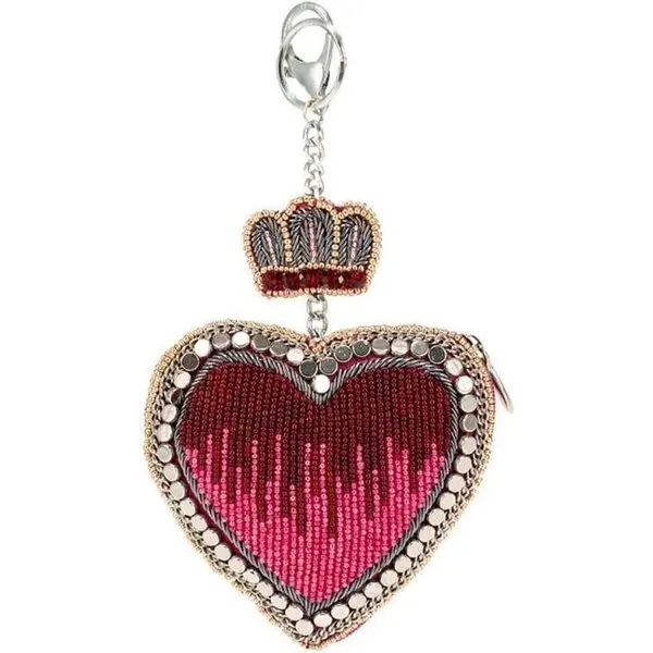 MARY FRANCES ACCESSORIES Have A Heart Coin Purse - Red/silver
