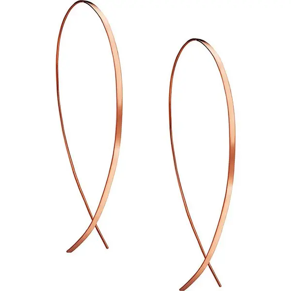Lana Jewelry 14k Gold Upside Down Hoop Earrings - 14k Rose Gold
