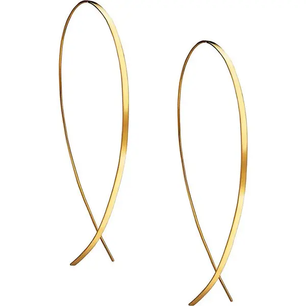 Lana Jewelry 14k Gold Upside Down Hoop Earrings - Yellow Gold