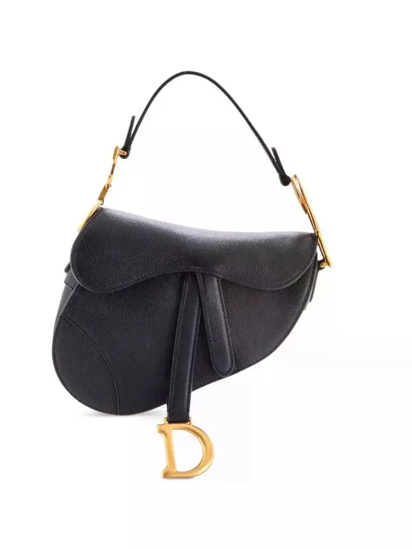 Dior Saddle Handbag Leather Mini Shoulder Bag - Black