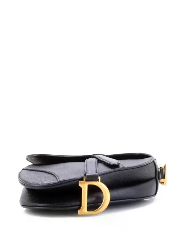 Dior Saddle Handbag Leather Mini Shoulder Bag - Black