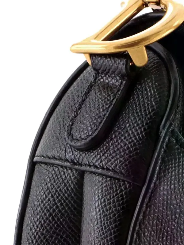Dior Saddle Handbag Leather Mini Shoulder Bag - Black