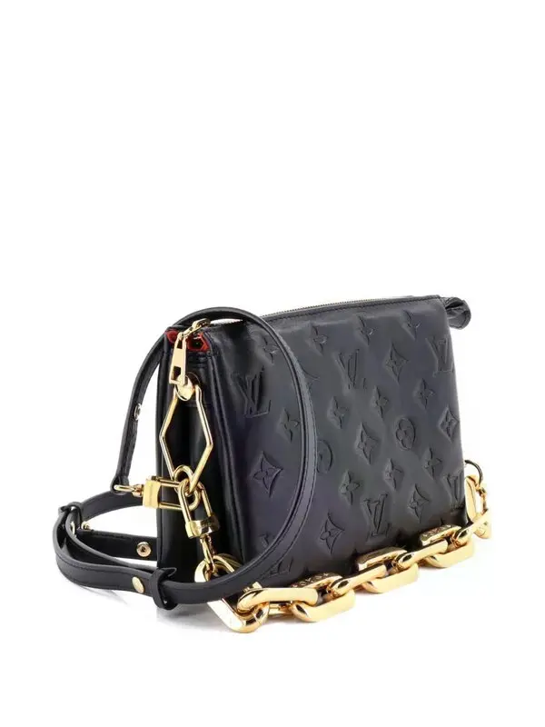 LOUIS VUITTON Coussin Bb Crossbody Bag Monogram Embossed Lambskin - Black