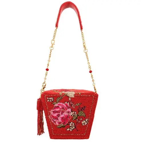MARY FRANCES ACCESSORIES Scarlet Bloom Crossbody Handbag
