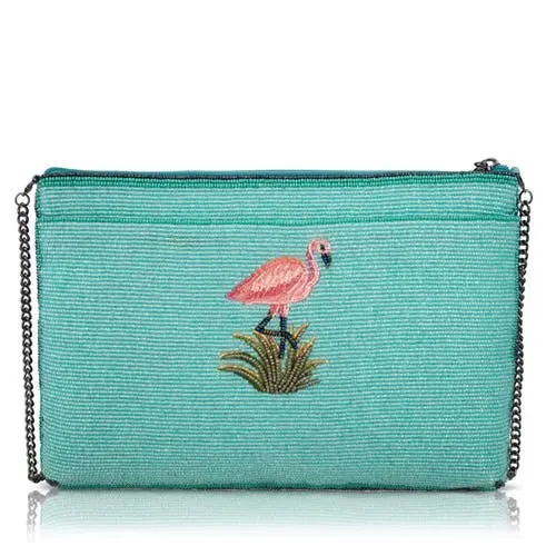 MARY FRANCES ACCESSORIES Coastal Notes Beaded Crossbody Handbag