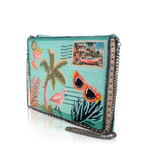 MARY FRANCES ACCESSORIES Coastal Notes Beaded Crossbody Handbag