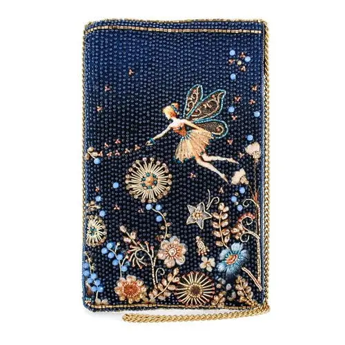 MARY FRANCES ACCESSORIES Fairy Dust Crossbody Phone Bag - Blue