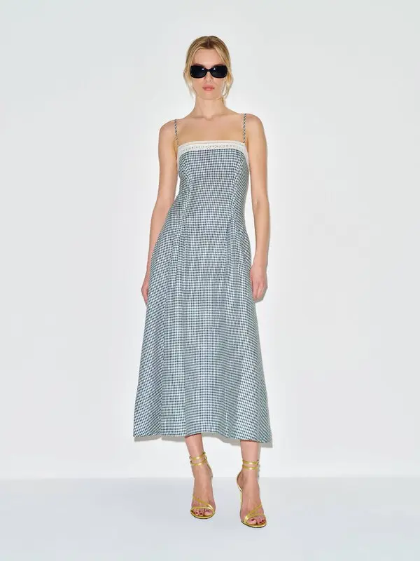 REFORMATION Pomona Linen Dress - Grey
