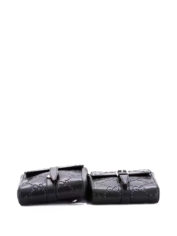 Gucci Double Gg Embossed Perforated Leather Belt Bag