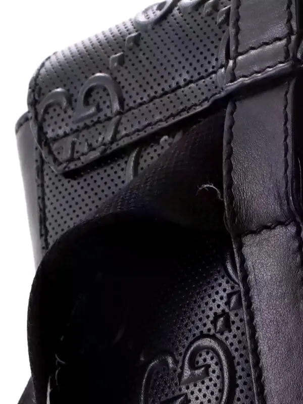Gucci Double Gg Embossed Perforated Leather Belt Bag