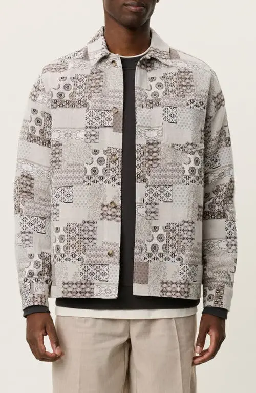 LES DEUX Layton Patch Jacquard Button-up Shirt Jacket