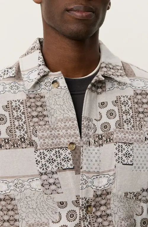 LES DEUX Layton Patch Jacquard Button-up Shirt Jacket