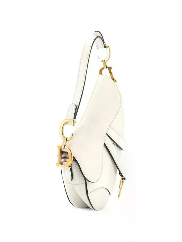 Dior Saddle Handbag Leather Mini Shoulder Bag - White
