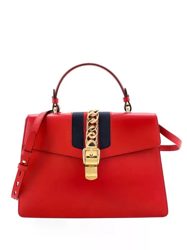 Gucci Sylvie Top Handle Medium Satchel - Red