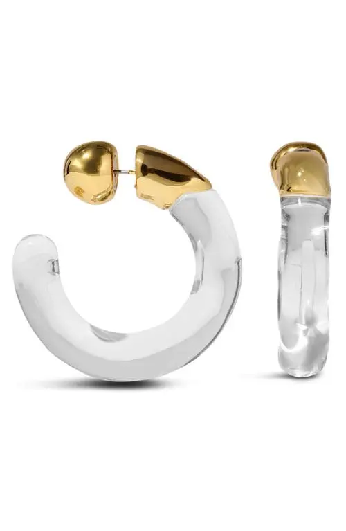 Alexis Bittar Liquid Lucite Hoop Earrings - Gold/lucite