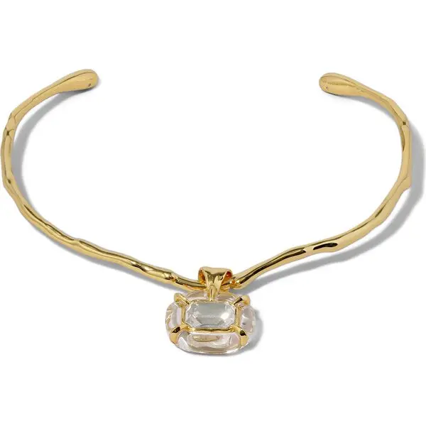 Alexis Bittar Liquid Lucite® Crystal Collar Necklace - Gold/lucite
