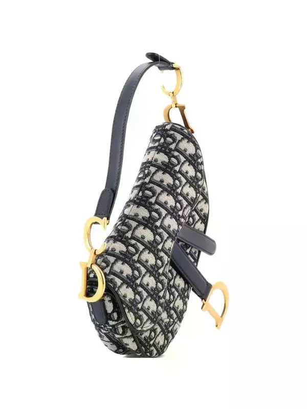Dior Saddle Handbag Oblique Canvas Mini Shoulder Bag - Blue