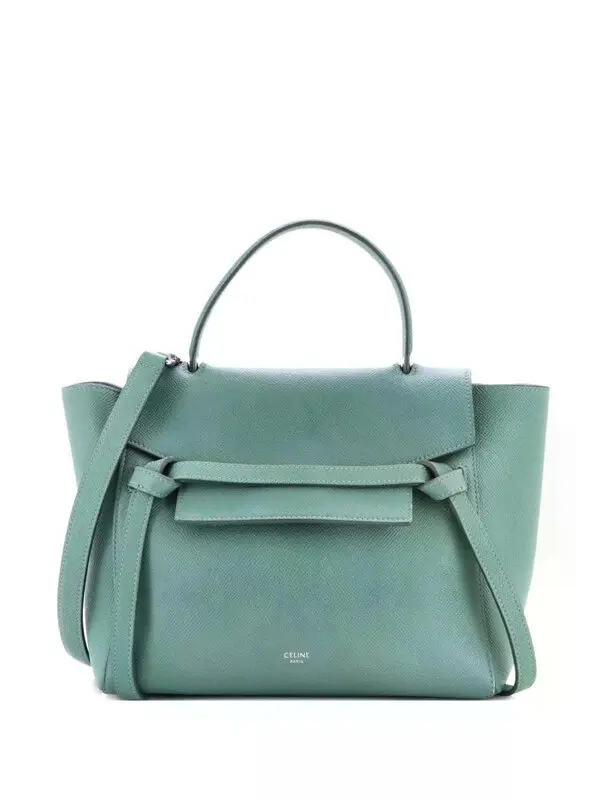 Celine Belt Bag Textured Leather Micro Satchel - Green