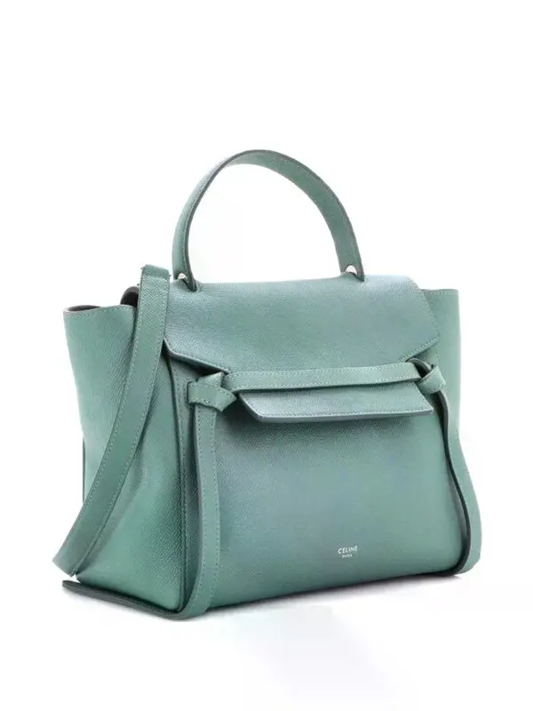 Celine Belt Bag Textured Leather Micro Satchel - Green