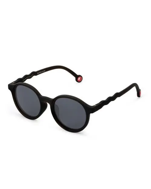 OLIVIO Youth Oval Sunglasses - Squid Black