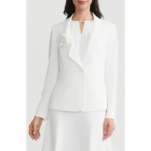 KASPER Ruffle Lapel Jacket