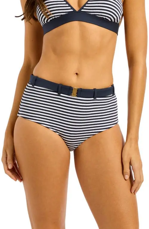 Seafolly Hollywood Belted Hipster Bikini Bottom - True Navy