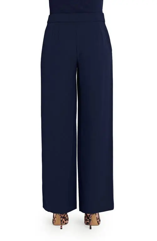 TAHARI ASL Wide Leg Staple Pants - Deep Navy