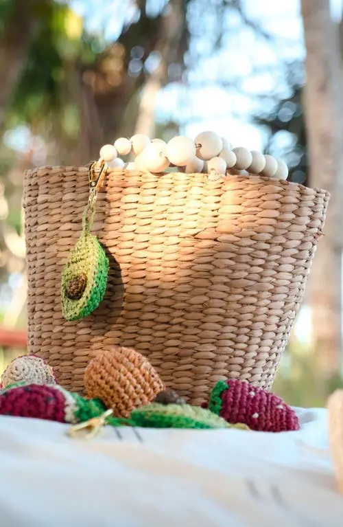 Likhâ Avocado Raffia Bag Charm