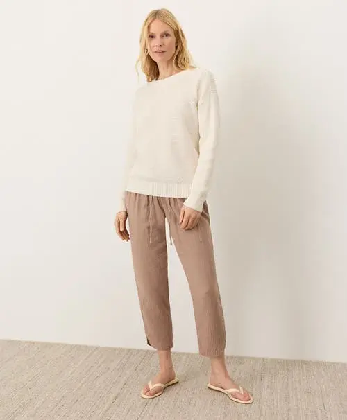 PACT Organic Cotton Shoreline Pullover Sweater - Cream