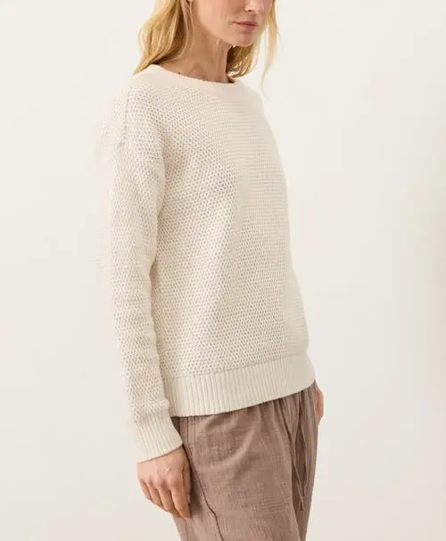 PACT Organic Cotton Shoreline Pullover Sweater - Cream