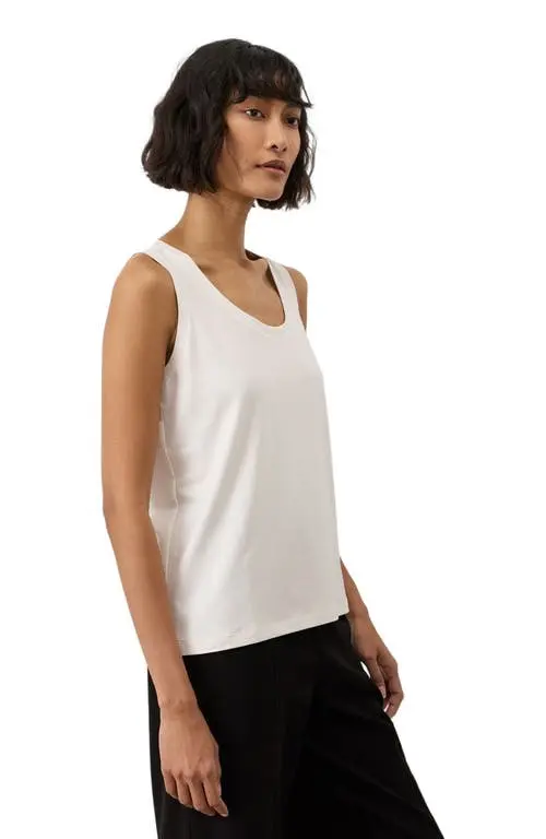 PACT Luxe Essential Scoop Neck Tank - Cream