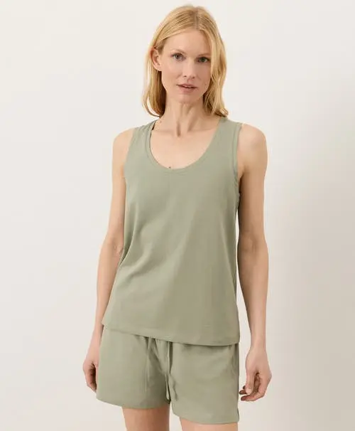 PACT Luxe Essential Scoop Neck Tank - Seagrass