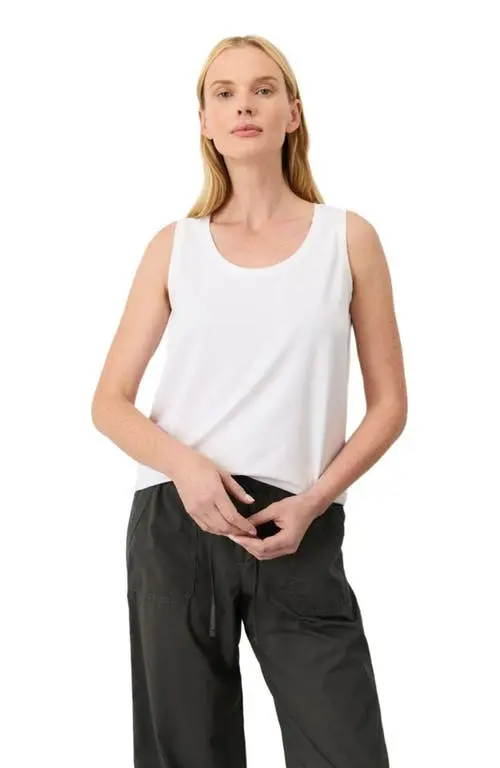 PACT Luxe Essential Scoop Neck Tank - White