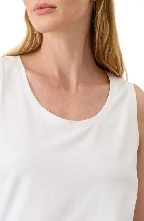 PACT Luxe Essential Scoop Neck Tank - White
