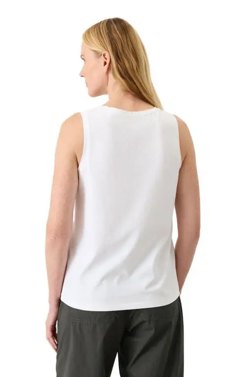 PACT Luxe Essential Scoop Neck Tank - White