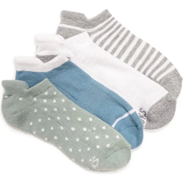 MUK LUKS Sporty Low Cut Ankle Socks 4-pack - Green