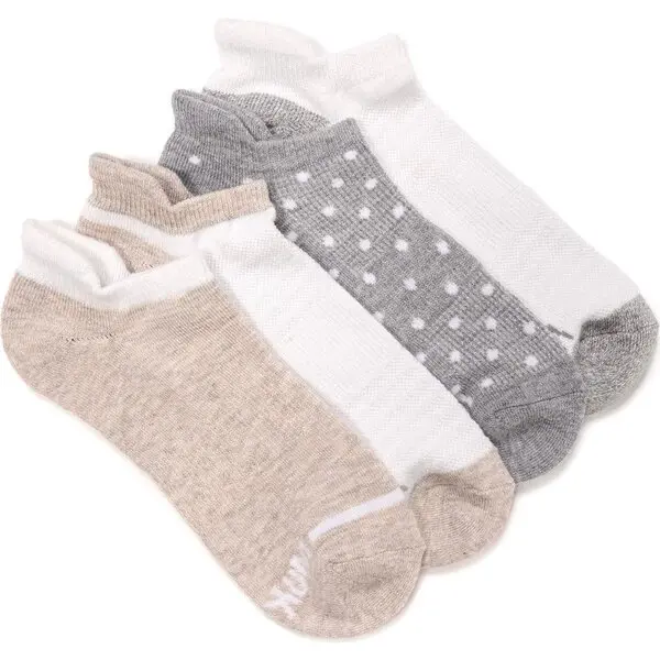 MUK LUKS Sporty Low Cut Ankle Socks 4-pack - Neutral